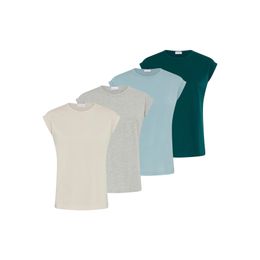 Boysen's BOYSEN'S Damen T-Shirt "im Basic-Stil, weicher Baumwoll-Jersey, viele Farben und Gr&ouml;&szlig;en", bunt, Basic, Gr. 50, Jersey, Graumeliert (Obermaterial):