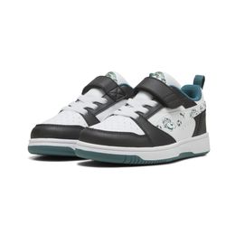 Puma M&auml;dchen Sneaker "Super Puma Rebound V6 Low Sneakers Kinder", Gr. 34, schwarz-wei&szlig;, Obermaterial: Textil, Synthetik. Futter: Textil. Innensohle: