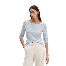 Marc O'Polo MARC O'POLO Damen Langarmshirt "aus weichem Baumwoll-Single-Jersey", blau, Basic, Gr. S, unifarben, Obermaterial: 100% Baumwolle, Shirts