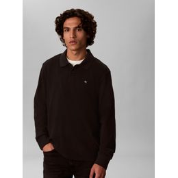 Herren Langarm-Poloshirt "PIQUE EASY POLO", schwarz, Gr. XL, Calvin Klein Jeans, unifarben, Web, Obermaterial: 100% Baumwolle, Shirts, Regular fit