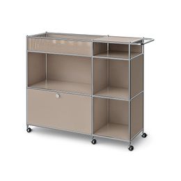 Tchibo - Barwagen Metall &raquo;Cn3&laquo; mit Klappenfach - 126,5x40x101,5cm - taupe -