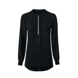 Tchibo - Verzierte Tunikabluse im Materialmix - Damen - Gr. 38 - schwarz