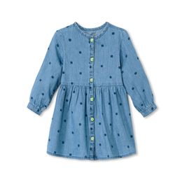 Tchibo - Denimkleid - M&auml;dchen - Gr. 98/104 - dunkelblau/gepunktet