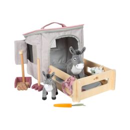 Small Foot Spielset Esel mit Stall - mehrfarbig