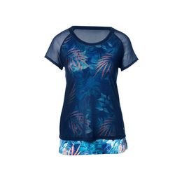 Tchibo - Sportshirt mit Print - Damen - Gr. M - dunkelblau/print