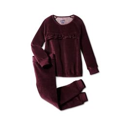 Tchibo - Nicki-Pyjama - Kinder - Gr. 122/128 - dunkelrosa