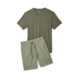 Tchibo - Shorty-Pyjama-Set - Herren - Gr. S - gr&uuml;n/kariert