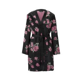 Tchibo - Kuscheliger Kimono-Morgenmantel - Damen - Gr. L - schwarz/print