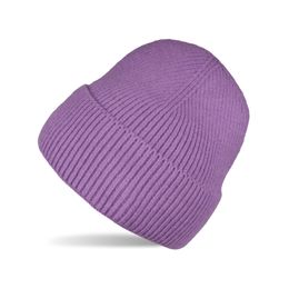 styleBREAKER Beanie 'Strickm&uuml;tze mit Rippenmuster' female size 56/58 Purple