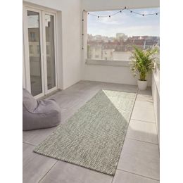 benuta Basic In- & Outdoor-Teppich Iowa Dunkelgrau 80x300 cm - Teppich f&uuml;r Balkon, Terrasse & Garten