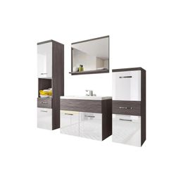 M&ouml;bel Kraft Badset grau Ma&szlig;e (cm): B: 120,4 H: 132,8 &raquo; M&ouml;bel Kraft