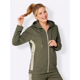 feel good Damen Jacke, Gr&uuml;n, Gr. 36/38, Sweatjacken, Material: Baumwolle