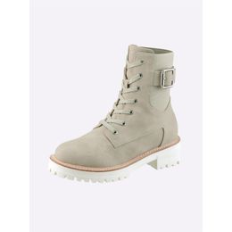 Heine Schn&uuml;rstiefelette, Grau, Gr. 39, Damen, Stiefeletten, Material: Synthetik
