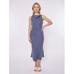 Wild Pony Kleid 'Vestido midi cuello barco azul marino' Damen Gr&ouml;&szlig;e 34 blau Sommerkleid