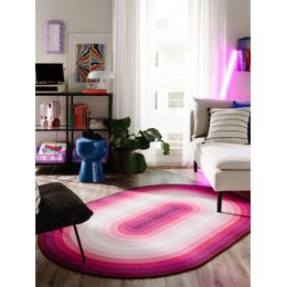 benuta Pop Waschbarer Kurzflor Teppich Anko Pink 140x200 cm - Moderner Kurzflor-Teppich f&uuml;r Wohnzimmer