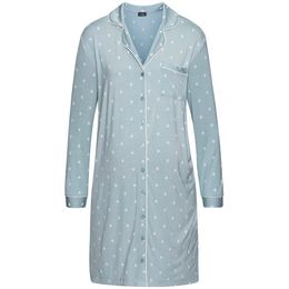 VIVANCE DREAMS BY LASCANA Umstandsnachthemd mehrfarbig Gr. 44/46 f&uuml;r Damen. V-Ausschnitt und Allover-Druck. Bequem