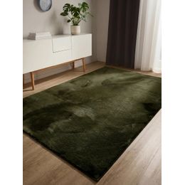 benuta Basic - Kunstfell-Teppich Furry Olivgr&uuml;n 120x170 cm