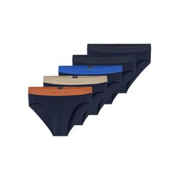 Schiesser Slip 5er Pack in Blau/Beige/Orange | Gr.: XXL