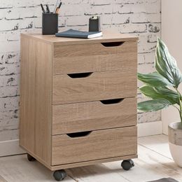 FineBuy Rollcontainer Schreibtischcontainer 40 x 60 x 40 cm Holz B&uuml;ro