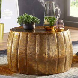 FineBuy Couchtisch Wohnzimmertisch rund Sofatisch Stubentisch Metall Alu Modern