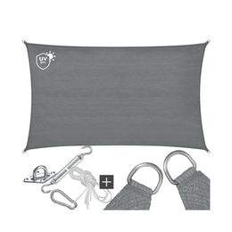 TecTake&reg; Sonnensegel, HDPE mit 185 g/m&sup2; und 87 % UV-Schutz, f&uuml;r Balkon, Garten und Terrasse, umfangreiches Montagematerial