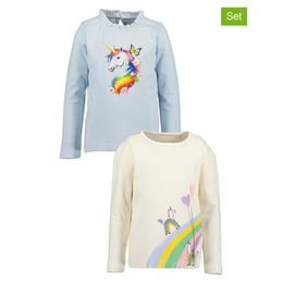 Blue Seven 2er-Set: Longsleeves in Creme/ Hellblau - 46% | Gr&ouml;&szlig;e 116 | Kinder-longsleeves