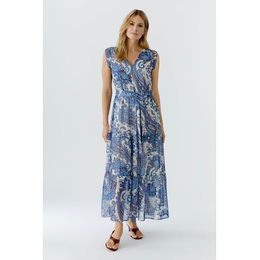 Oui Kleid in Blau/ Creme - 30% | Gr&ouml;&szlig;e 42 | Damen-kleider