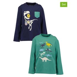 Blue Seven 2er-Set: Longsleeves in T&uuml;rkis/ Dunkelblau - 32% | Gr&ouml;&szlig;e 134 | Kinder-longsleeves
