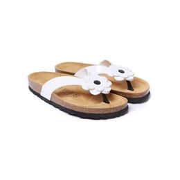 Mandel Zehentrenner "Lene" in Wei&szlig; - 41% | Gr&ouml;&szlig;e 39 | Damen-sandalen