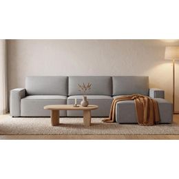 LOUNGE Ecksofa in Silber Grau von BRUNO | Mit Schlaffunktion & Stauraum