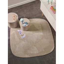 benuta Pop Hochflor Shaggyteppich Yumi Beige 160x160 cm - Hochflor Teppich f&uuml;r Wohnzimmer