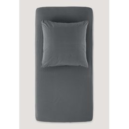 hessnatur Perkal Spannbettlaken in anthrazit | Gr.: 90-100 x 200 cm