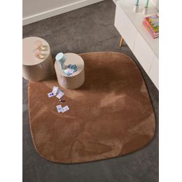 benuta Pop Hochflor Shaggyteppich Yumi Braun 160x160 cm - Hochflor Teppich f&uuml;r Wohnzimmer