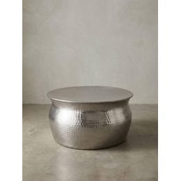 KADIMA DESIGN Wohnzimmertisch Design | Orient-Look, Hammerschlag-Alu, Premium in Silber | Gr.: onesize