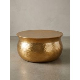 KADIMA DESIGN Beistelltisch Design | Aluminium-Look, Handmade, Hammerschlag in Gold | Gr.: onesize
