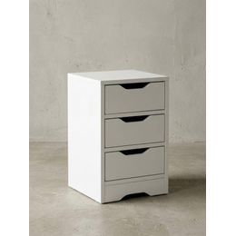 KADIMA DESIGN Nachtkonsole: Modernes Design, 3 Schubladen, gro&szlig;e Ablagefl&auml;che in Wei&szlig; | Gr.: onesize