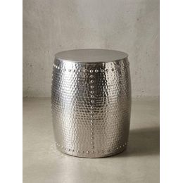 KADIMA DESIGN Beistelltisch Metall | Orient-Style, 38,5cm, Hammerschlag in Silber | Gr.: onesize