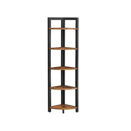 VASAGLE Eckregal Barnet in Braun-Schwarz - (B)30 x (H)150 x (T)30 cm | Gr.: onesize