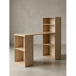 KADIMA DESIGN Computertisch Modern | Mit Regal, XXL 120cm, Anpassbar in Beige | Gr.: onesize