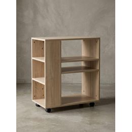 KADIMA DESIGN Regal BRENTA: Elegantes Multifunktionsm&ouml;bel, Rollen, viel Stauraum in Beige | Gr.: onesize