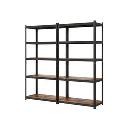 Songmics 2er-Set: Standregal in Braun-Schwarz - (B)200 x (H)50 x (T)100 cm | Gr.: onesize