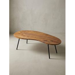 KADIMA DESIGN Couchtisch Retro | Massivholz, Metall-Gestell, Pflegeleicht in Braun | Gr.: onesize