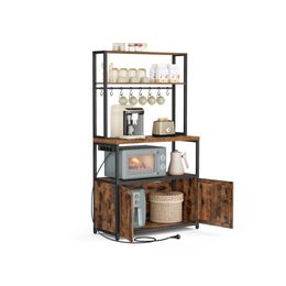 VASAGLE K&uuml;chenregal Barnet in Braun-Schwarz - (B)80 x (H)170 x (T)40 cm | Gr.: onesize