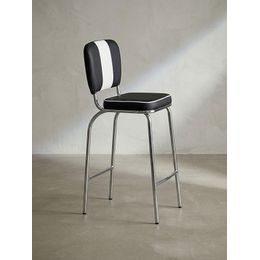 KADIMA DESIGN American Retro Barstuhl: Kunstleder, Chromfu&szlig;, 110 kg Belastbarkeit in Schwarz | Gr.: onesize