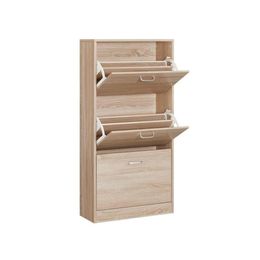 VASAGLE Schuhschrank Custos in Eichenfarben - (B)60 x (H)120 x (T)24 cm | Gr.: onesize