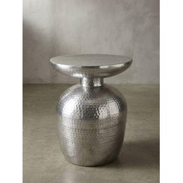 KADIMA DESIGN Beistelltisch Orient | Hammerschlag-Look, Aluminium, Robust in Silber | Gr.: onesize