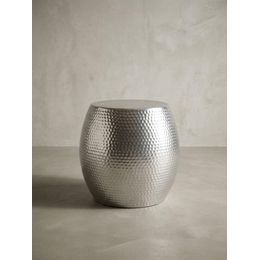 KADIMA DESIGN Beistelltisch Modern | Oriental, Alu-Hammerschlag, 42x42x42cm in Silber | Gr.: onesize