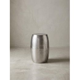 KADIMA DESIGN Couchtisch Oriental | Aluminium Gold-Look, 30cm, Handarbeit in Silber | Gr.: onesize