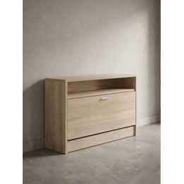KADIMA DESIGN Schuhkipper aus Holz in Beige mit Ablage und 1 Fach in Beige | Gr.: onesize