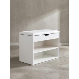 KADIMA DESIGN Schuhbank CIGNO mit Stauraum, gepolsterter Kunstlederbezug, Wei&szlig;/Sonoma in Wei&szlig; | Gr.: onesize